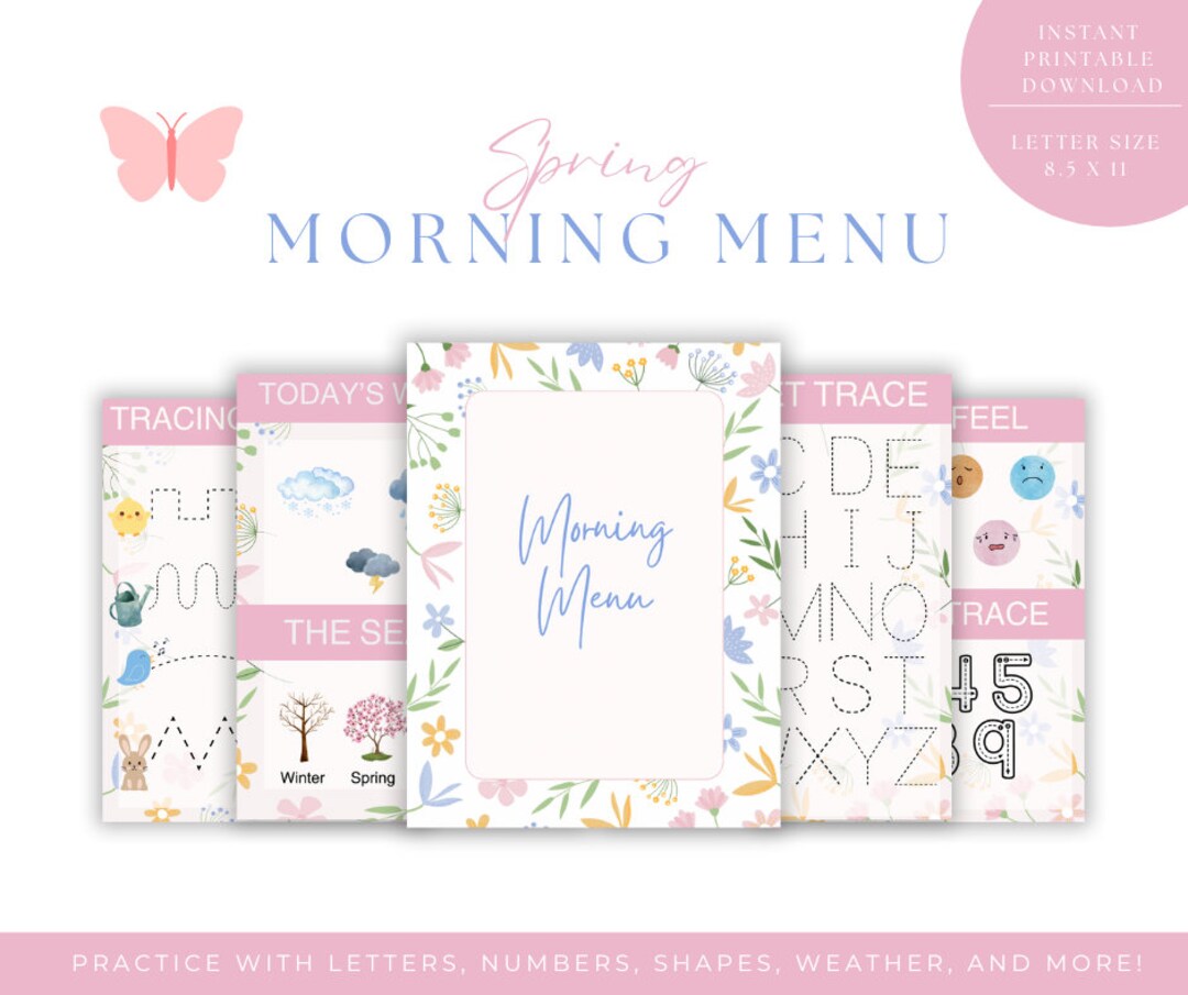 Spring-themed Preschool Morning Menu | Busy Book Activities ...
