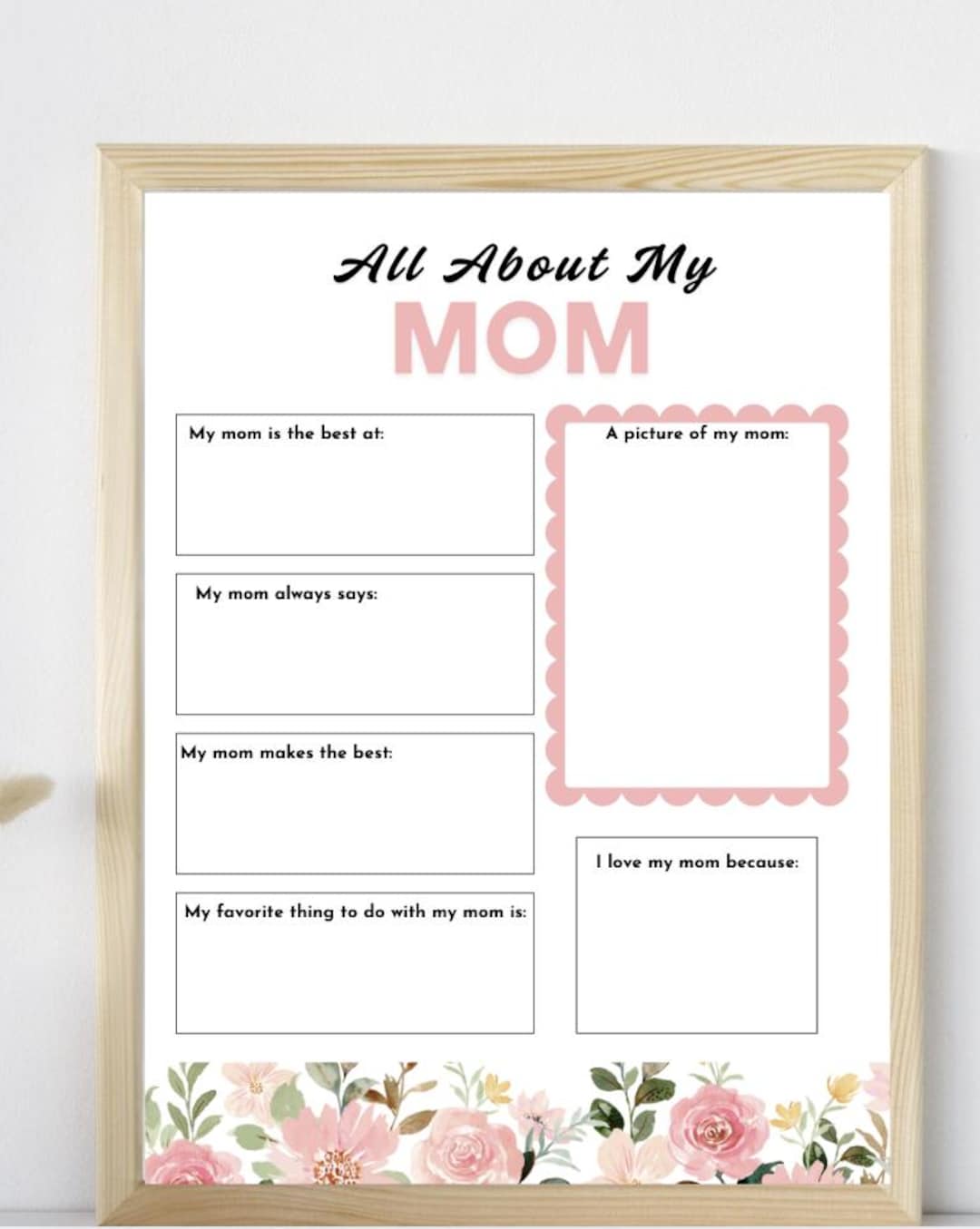 Mother's Day Questionnaire for Kids | All About My Mom Printable ...