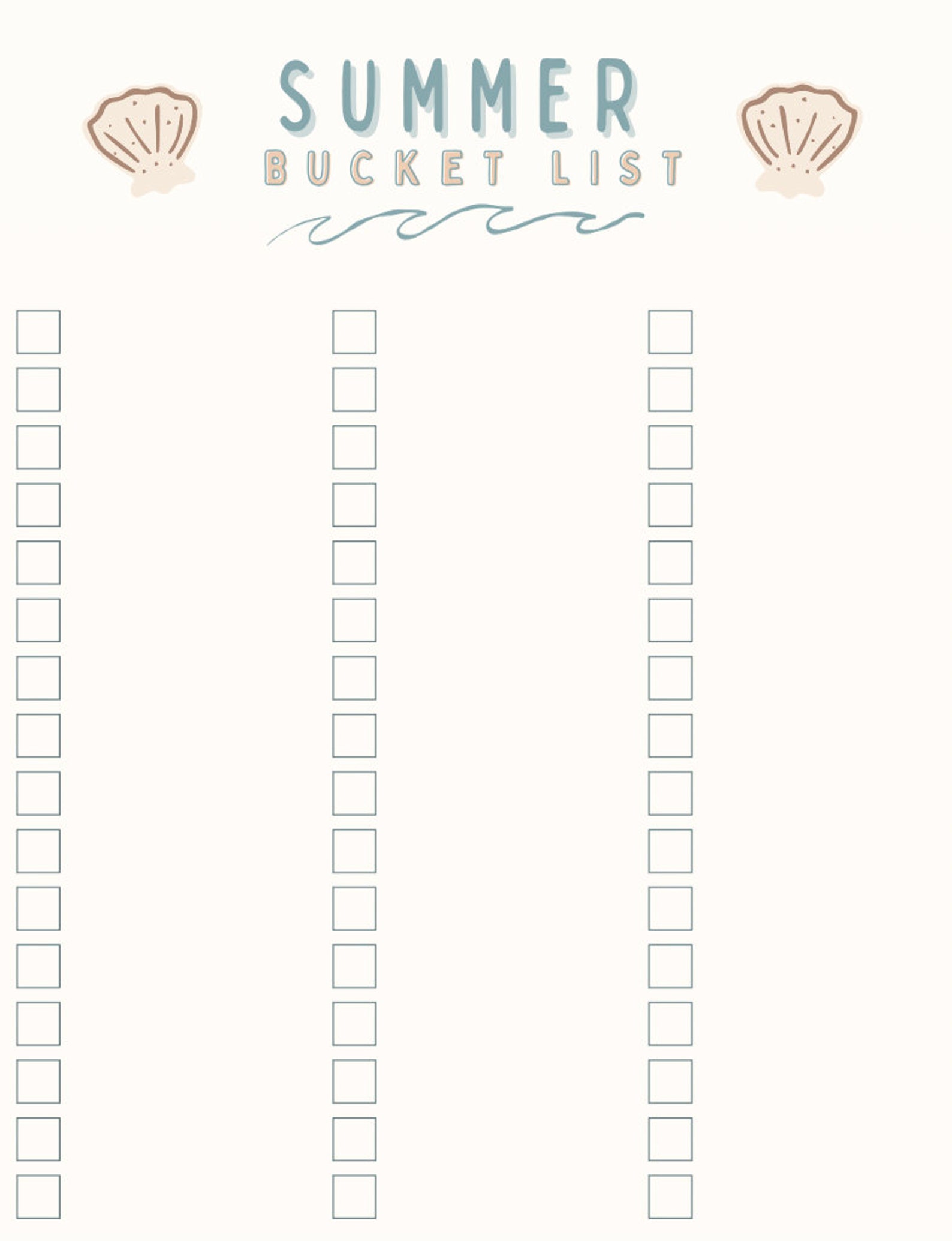 Editable Summer Bucket List Printable for Kids & Families | Blank ...