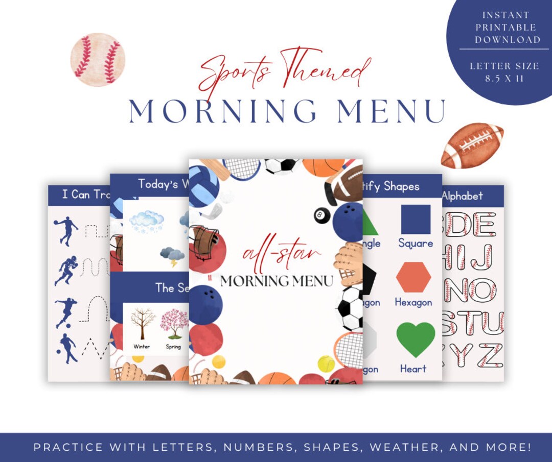 Sports-themed Preschool Morning Menu | Busy Book Activities ...