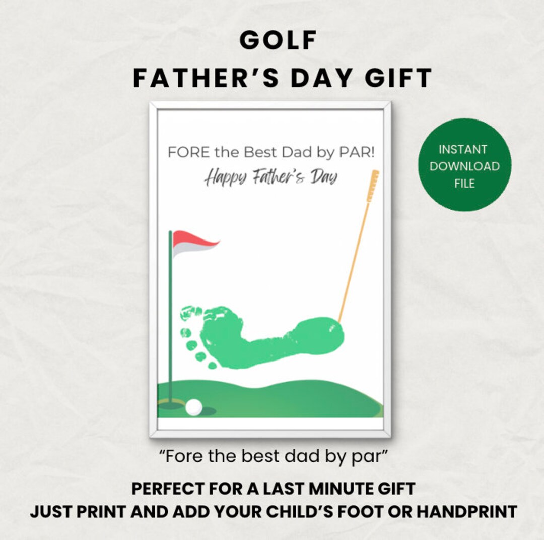 Father's Day Handprint Printable, Golf Gift for Dad, DIY Craft Gift for ...