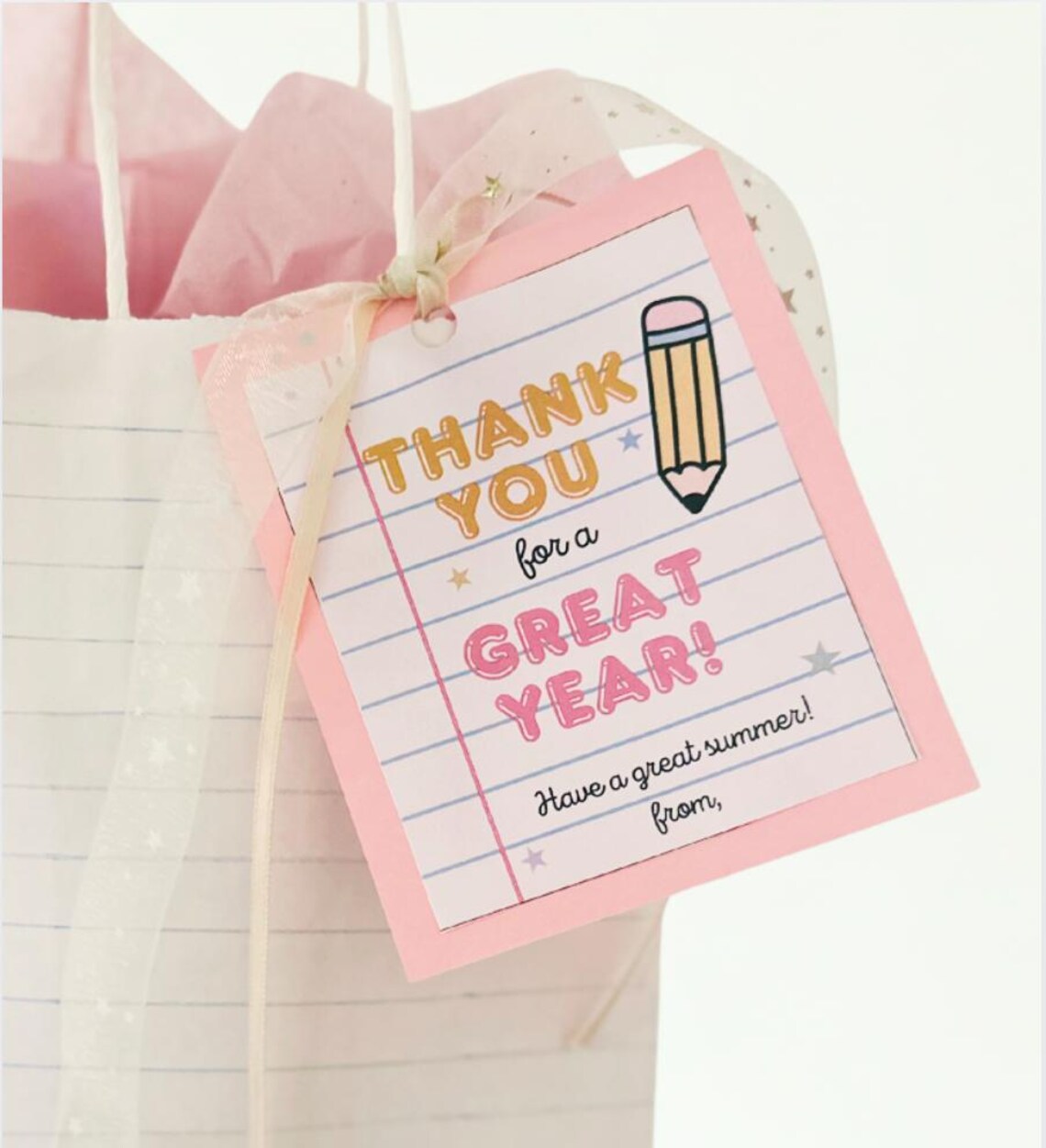 Printable Teacher Gift Tag | End of Year Thank You Tag | Cute School ...