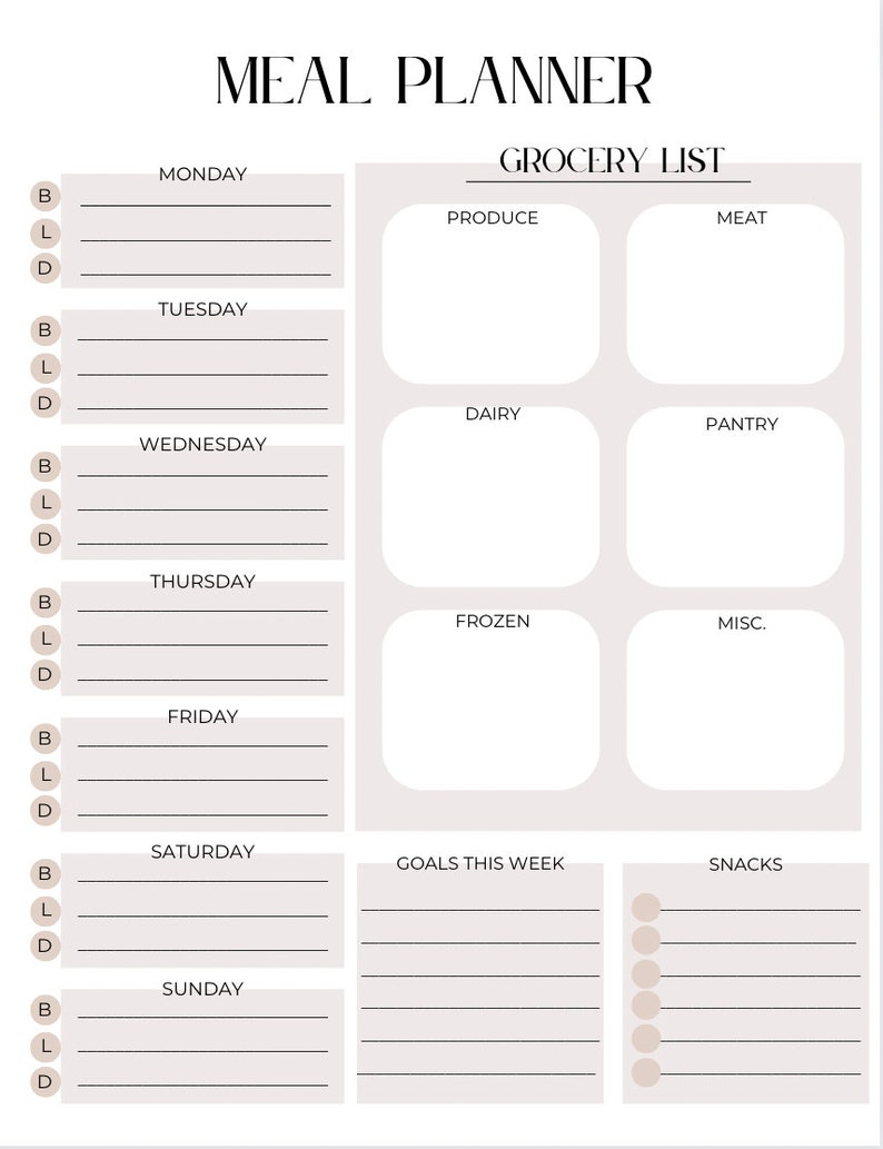Menu Plan & Prep, Grocery Lists, Diet, Fitness, Health, Neutral, Meal ...