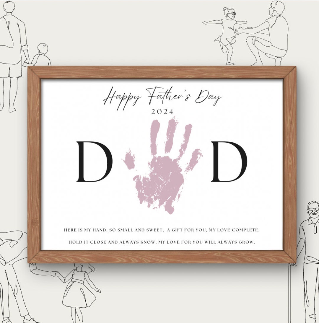 Father's Day Handprint Printable, DIY Craft Gift for Dad, Gift for Dad ...