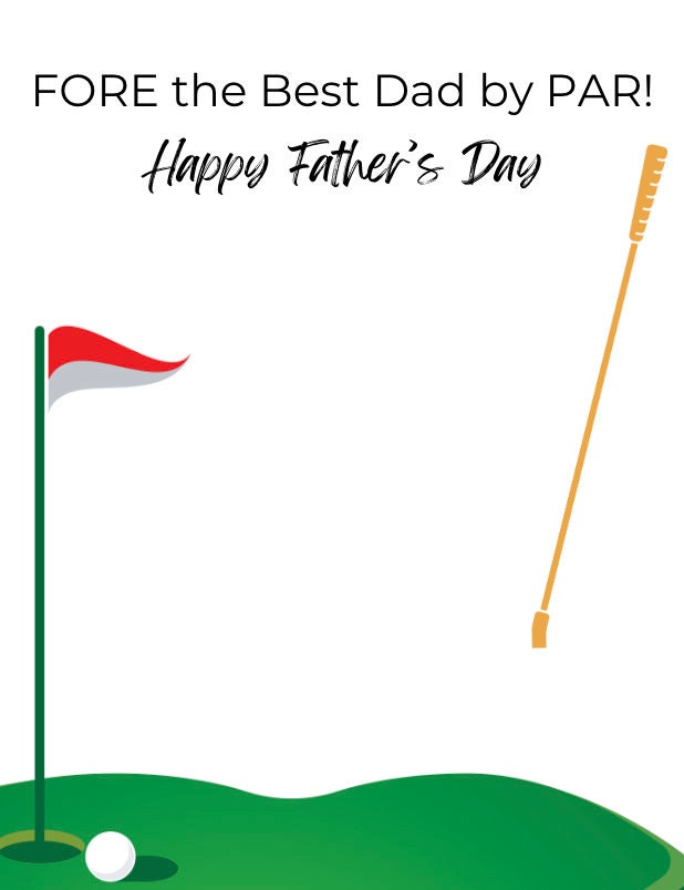 Father's Day Handprint Printable, Golf Gift for Dad, DIY Craft Gift for ...
