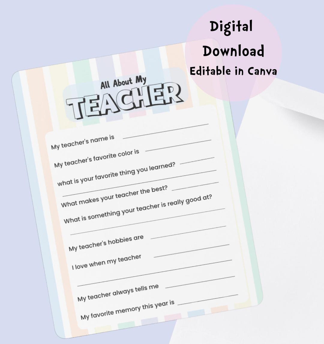Teacher Appreciation Printable | Editable Teacher Gift | Teacher ...