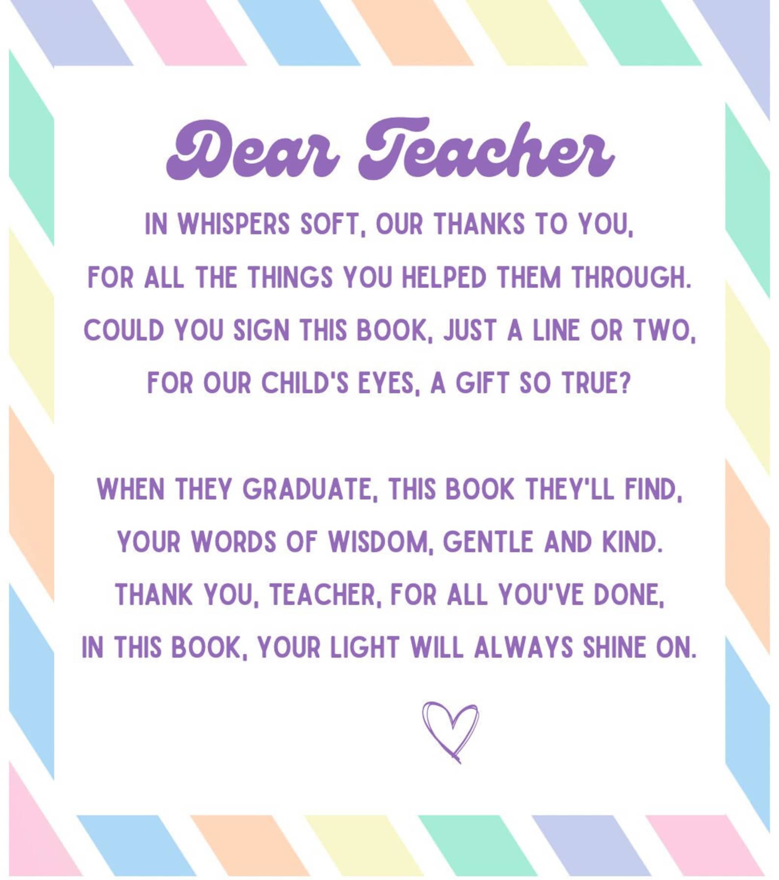 Graduation Book Letter Printable / Elementary Graduation Gift / End of ...