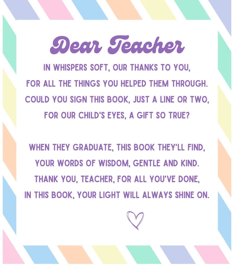 Graduation Book Letter Printable / Elementary Graduation Gift / End of ...