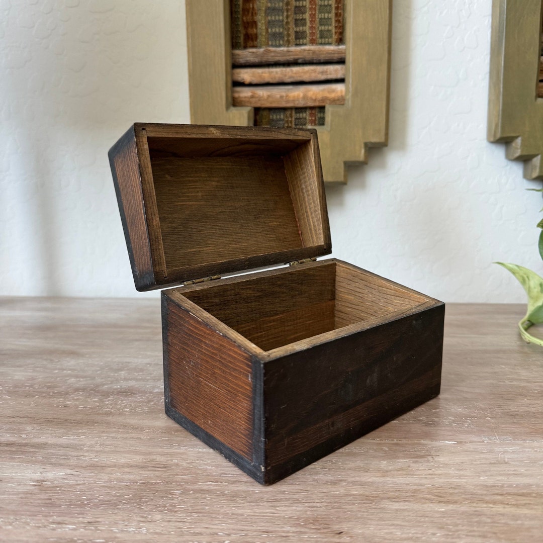 Vintage Wooden Recipe Box - Etsy