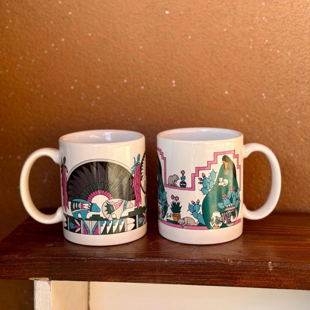 Southwestern Mug Set of 2 Mugs Artist Signed Tucson Arizona -OTI Touch ...