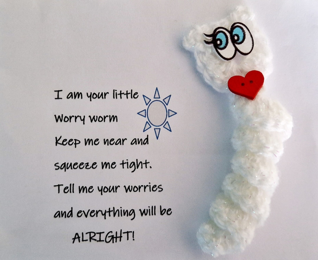 Worry Worm, Hand Crochet Worry Worm, Fiddle Fidget, ADHD, Anxiety ...