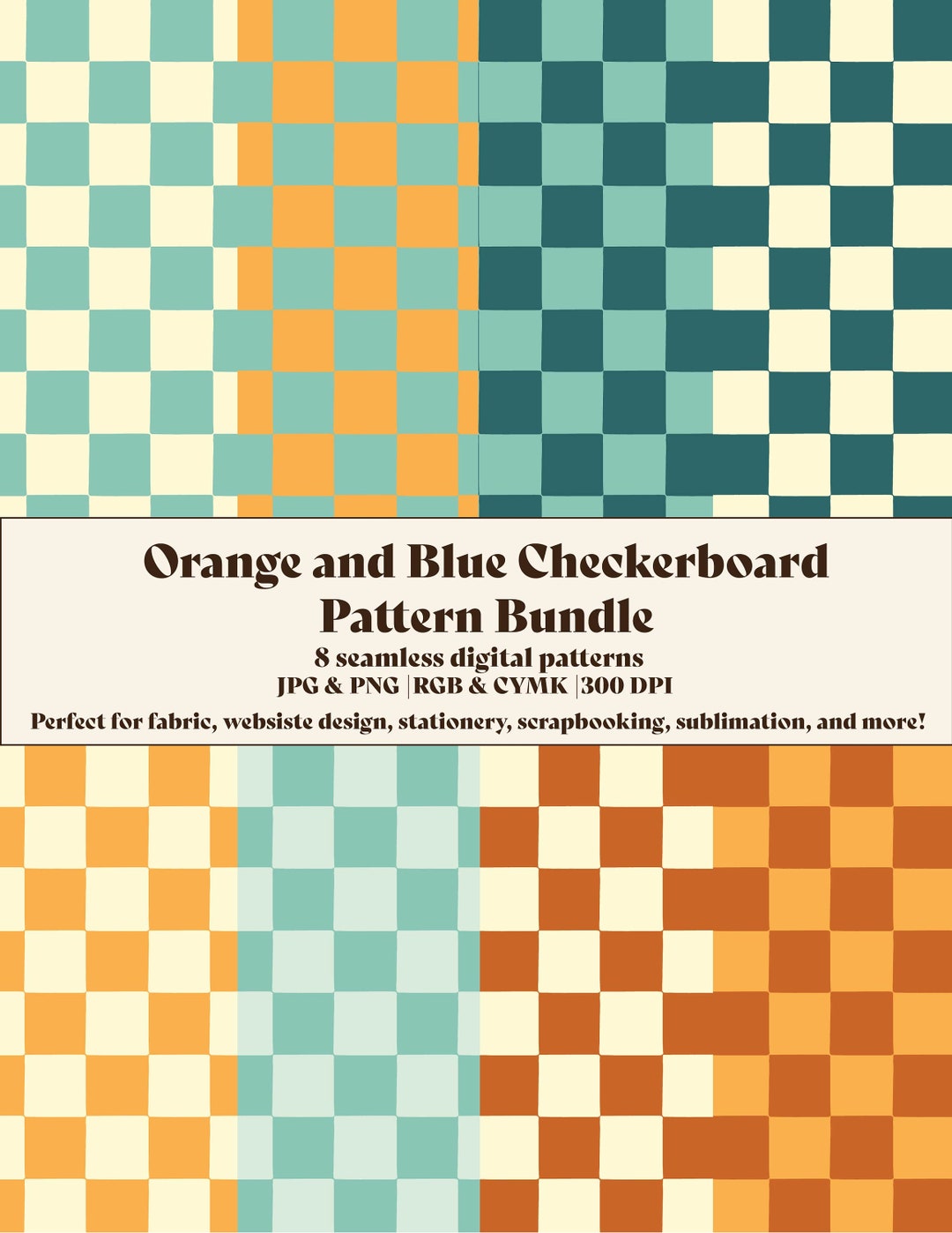 Blue and Orange Pattern Bundle for Licensing, Blippi Inspired Blue and ...