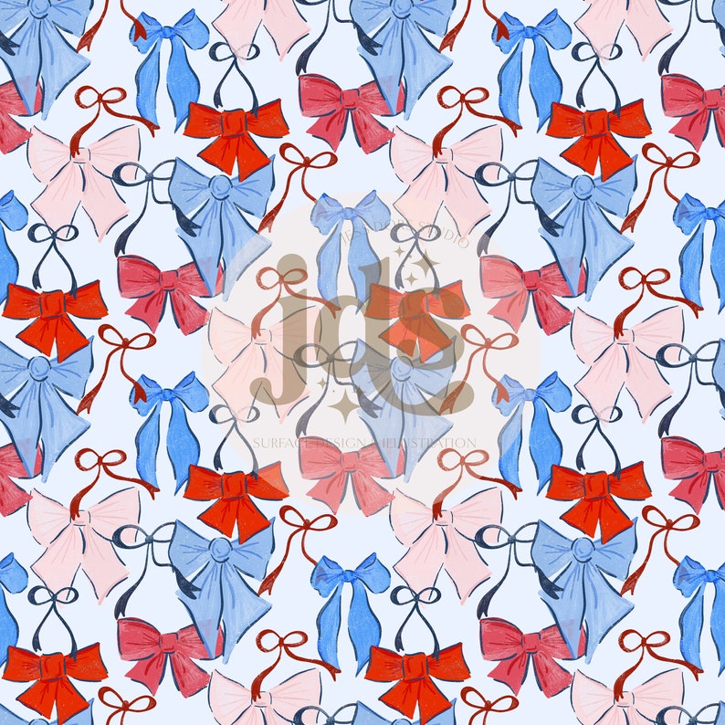 Fourth of July Seamless Pattern for Small Buisness Licensing, Coquette ...