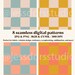 Retro Checkered Seamless Pattern Bundle, Colorful Checker Digital Paper ...