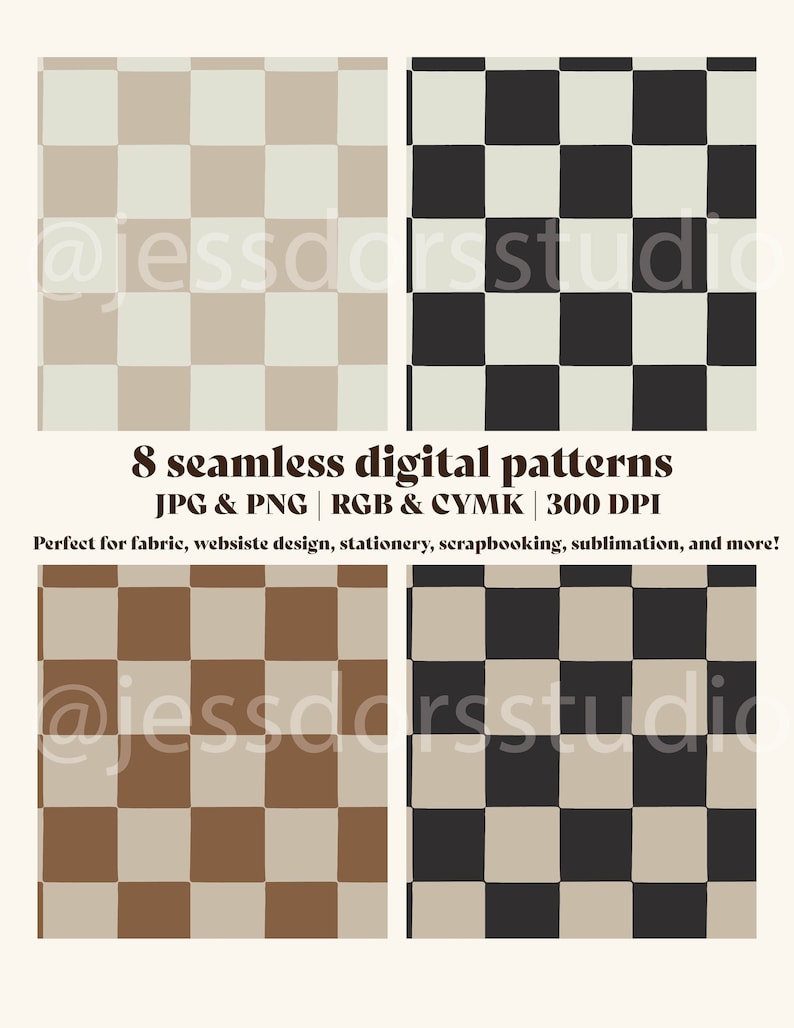 Neutral Checkerboard Paper Pattern Bundle for Commercial Licensing ...