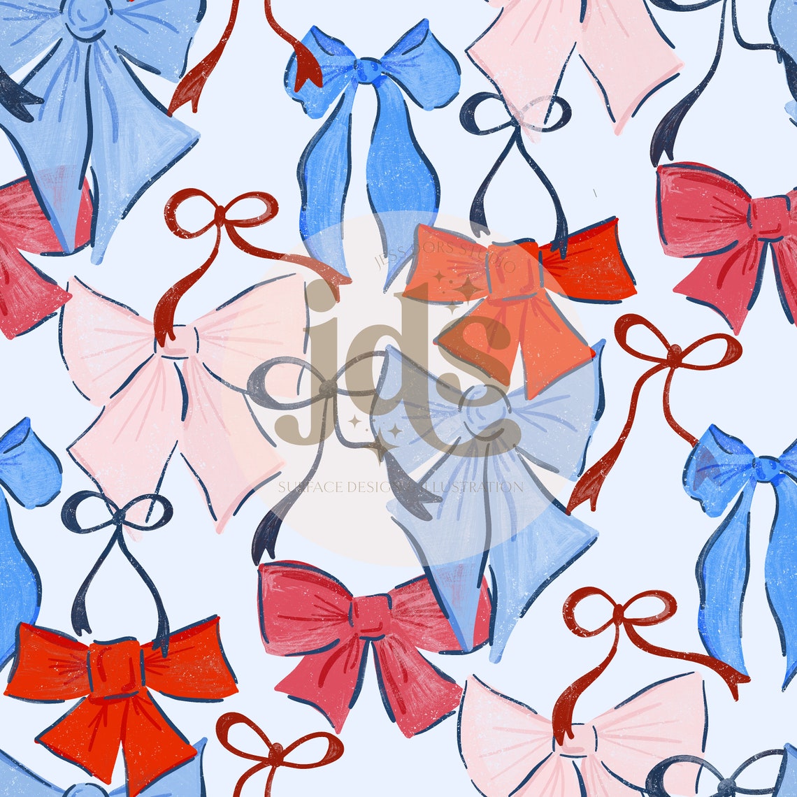 Fourth of July Seamless Pattern for Small Buisness Licensing, Coquette ...