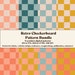 Retro Checkered Seamless Pattern Bundle, Colorful Checker Digital Paper ...