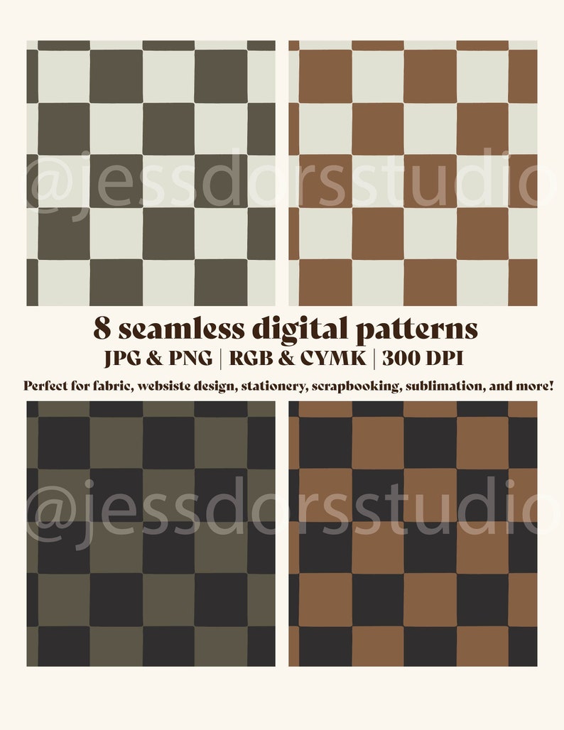 Neutral Checkerboard Paper Pattern Bundle for Commercial Licensing ...