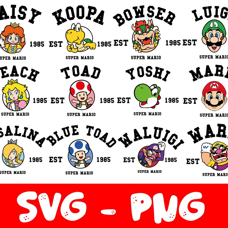 Mario Svg - Etsy