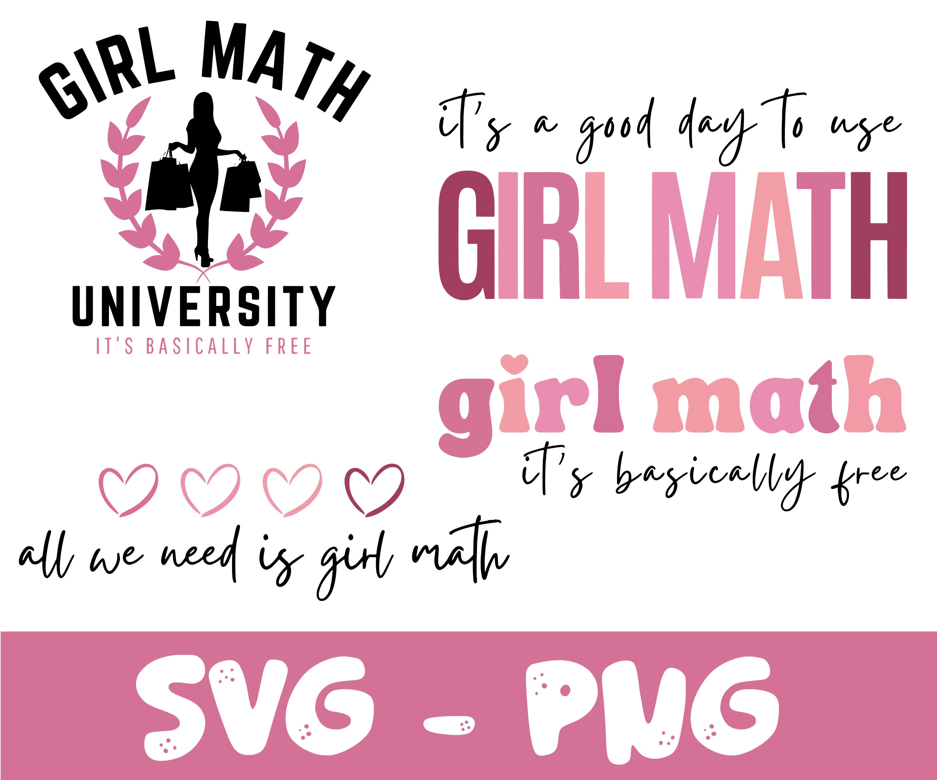 Girl Math SVG PNG, -tiktok Trending Svg, Girl Math University Shirt Mug ...