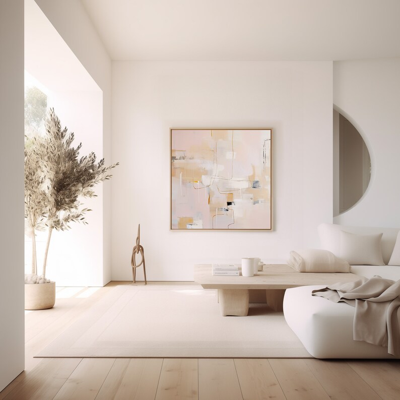 Modern Abstract Print Art - Soft Pastel Tones With Bold Accents Large ...