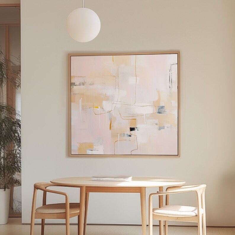 Modern Abstract Print Art - Soft Pastel Tones With Bold Accents Large ...