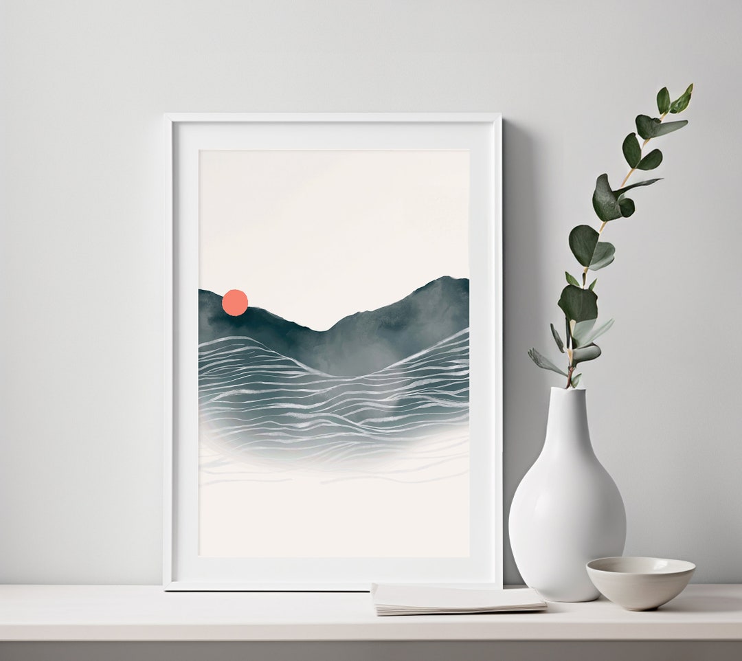 Japan Wave Print — Digital Print for Modern Home Decor Aesthetic Japan ...