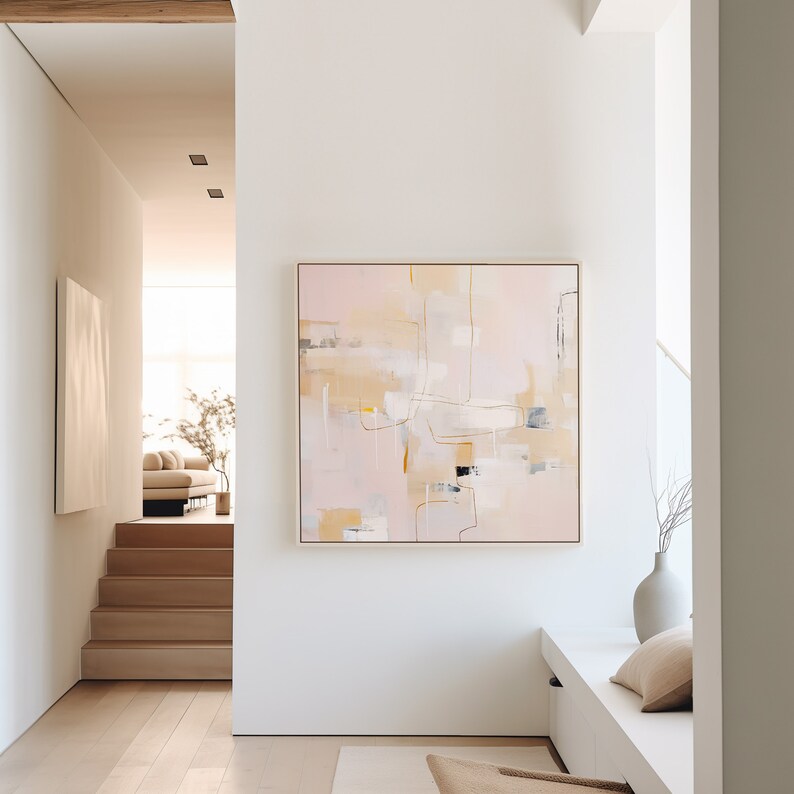 Modern Abstract Print Art - Soft Pastel Tones With Bold Accents Large ...