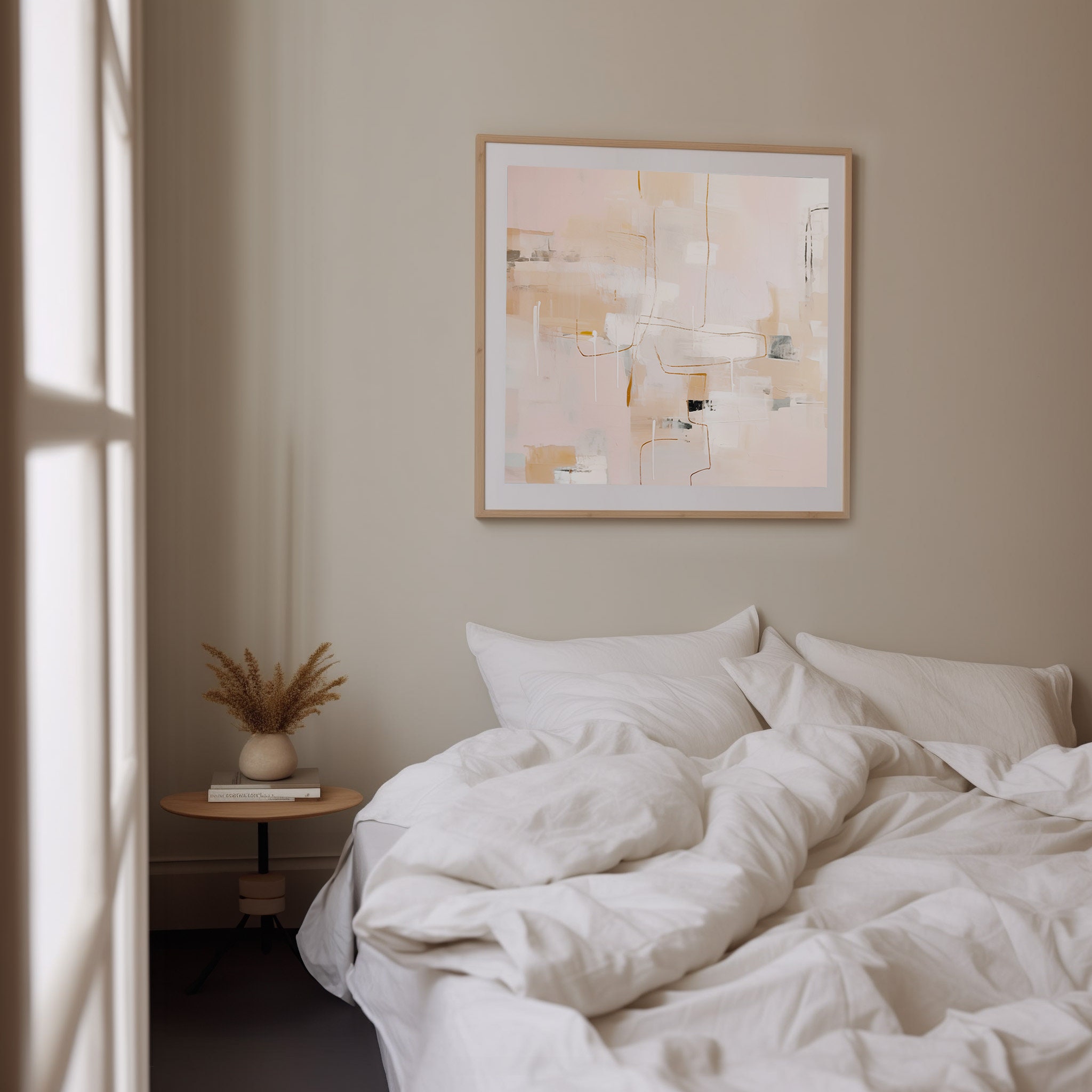 Modern Abstract Print Art - Soft Pastel Tones With Bold Accents Large ...