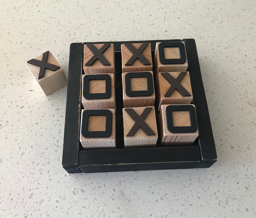 Rustic Handmade Tic-tac-toe Gift Game Board Large Wooden XO Blocks ...