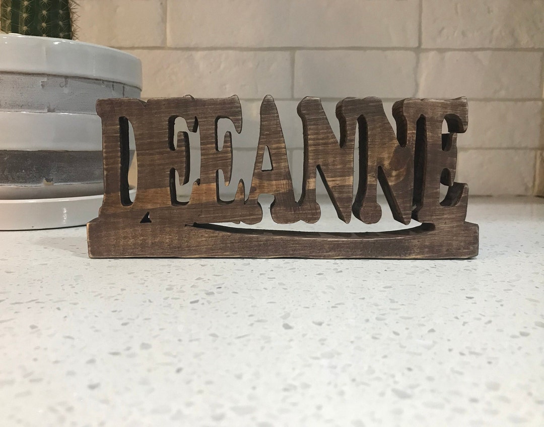 Custom Name Wooden Scroll Saw Handmade 3 Height Plate Sign Self ...