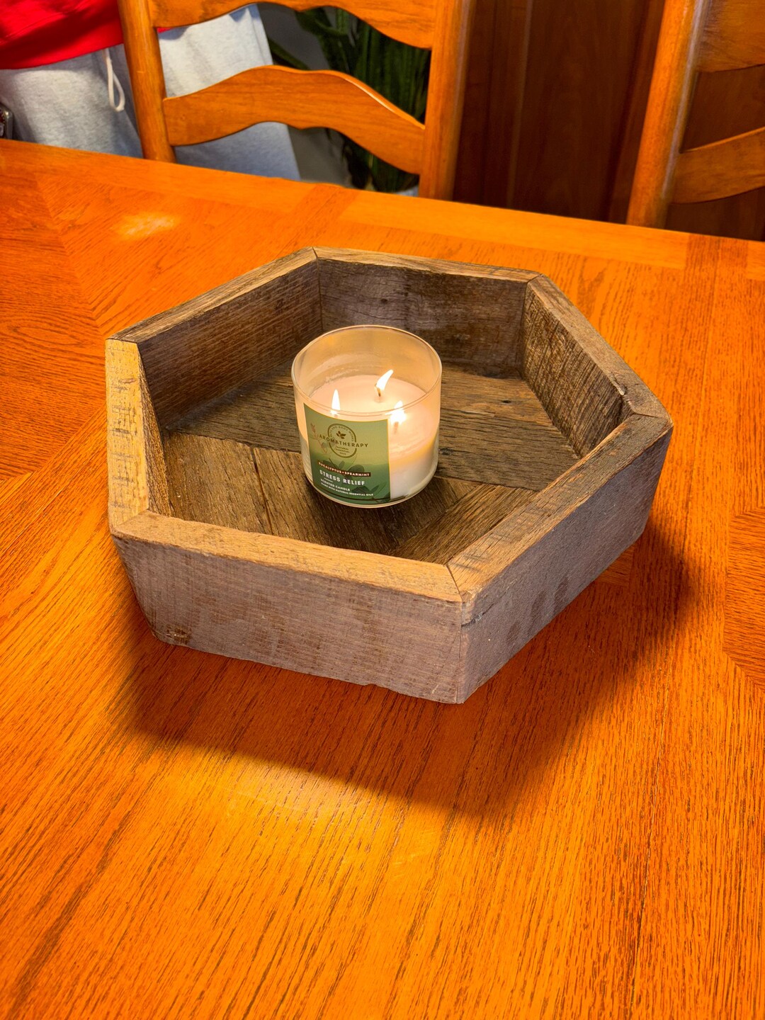 Octagon Wooden Box Made From Rough Sawn Oak Barnwood – Perfect for ...