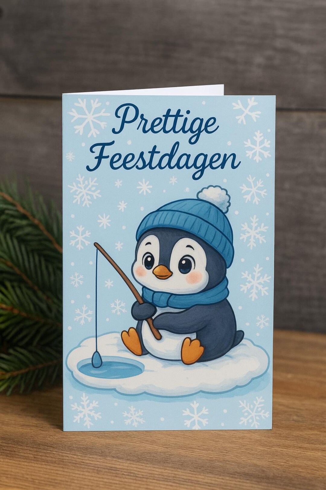 Canva Christmas Card Template – Cute Penguin – Happy Holidays – 5x7 ...