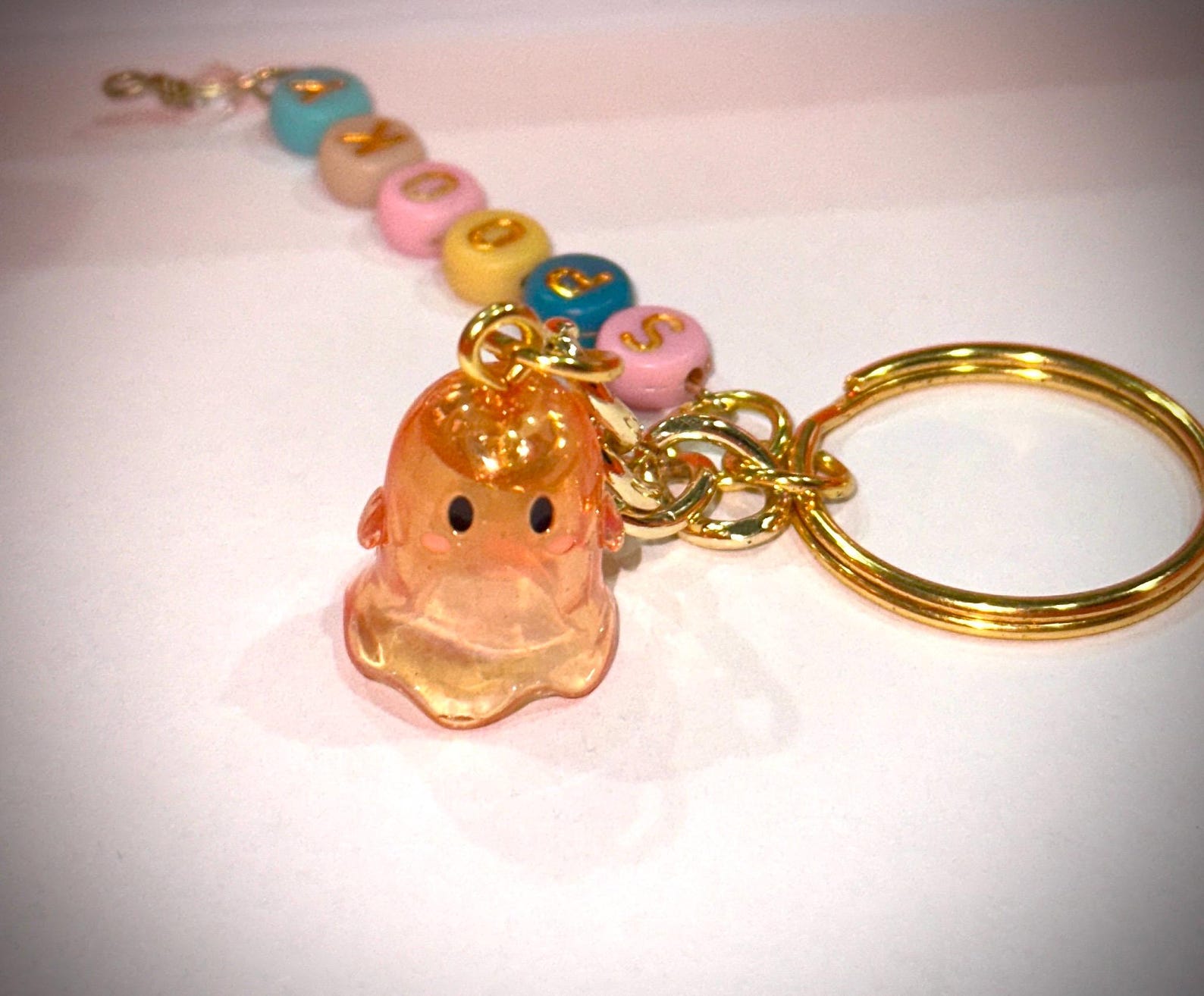 Spooky Ghost Keychain, Gold Tone, Halloween Gift - Etsy