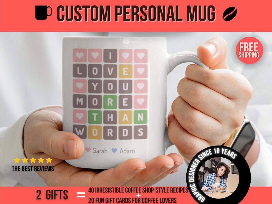 Personalized Names Wordle Mug, Sentmental Wordle Mug, Word Game, Wordie ...