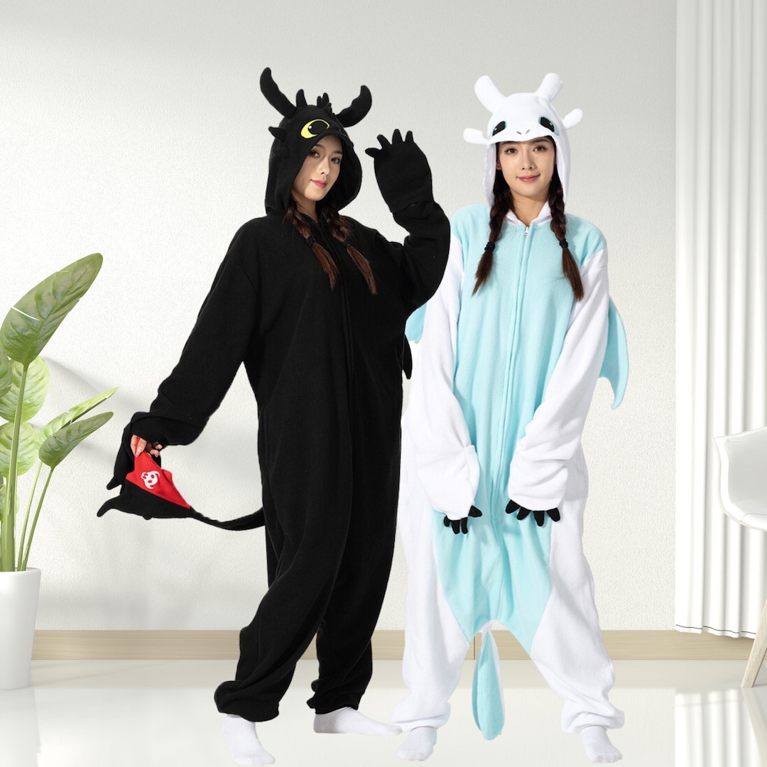 Httyd Toothless Kigurumi Onesie Adult Toothless Pajamas How - Etsy