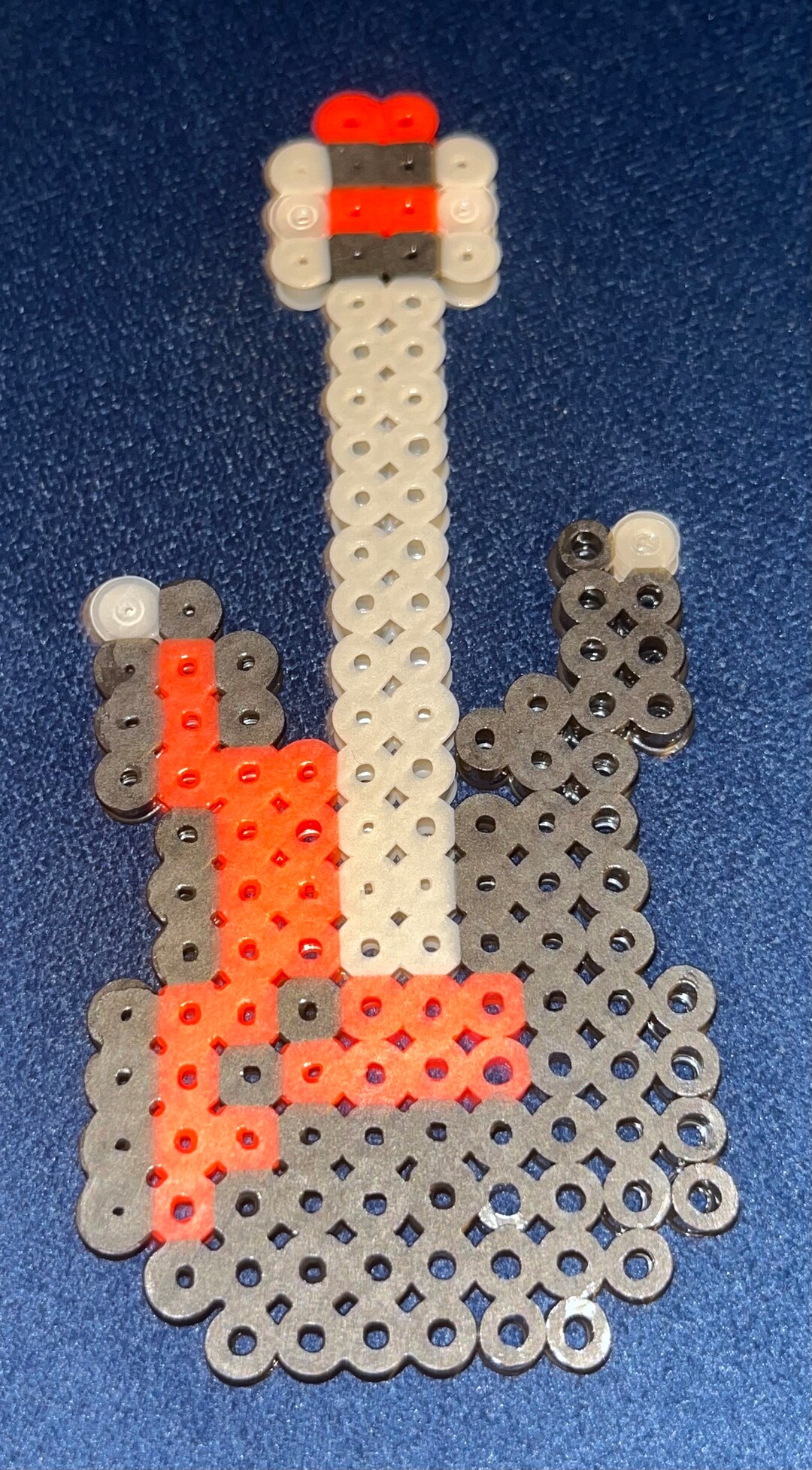 Guitar Made With Black and Red Perler Melty Beads. Handmade by Me ...