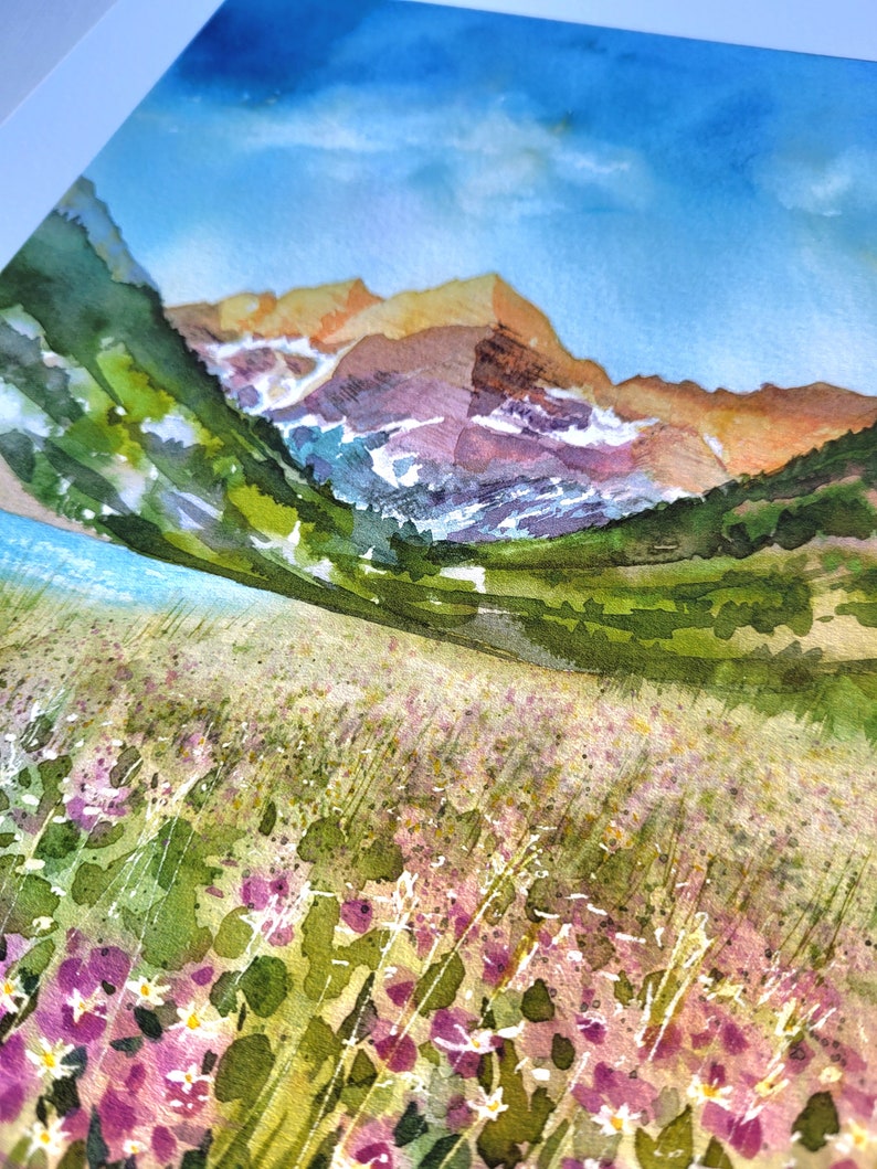 Mountain Print, Colorado Landscape Painting, Watercolor Print, Mountain ...