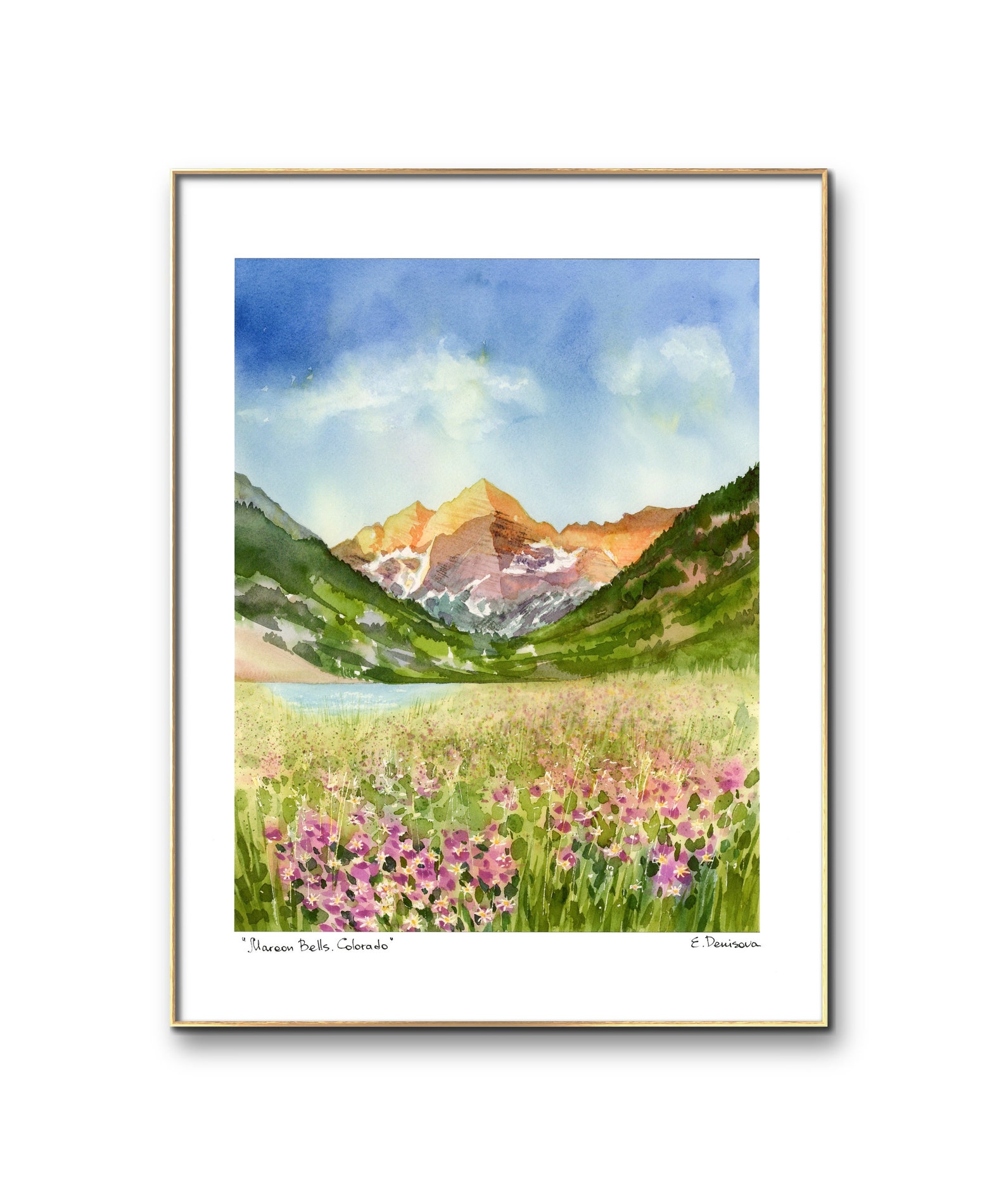 Mountain Print, Colorado Landscape Painting, Watercolor Print, Mountain ...