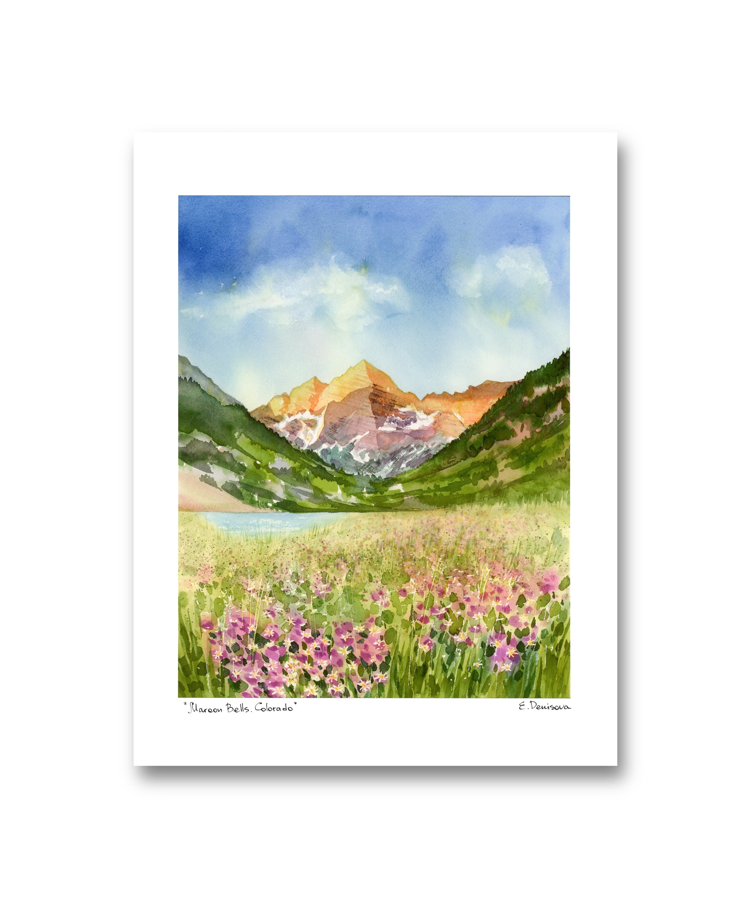 Mountain Print, Colorado Landscape Painting, Watercolor Print, Mountain ...