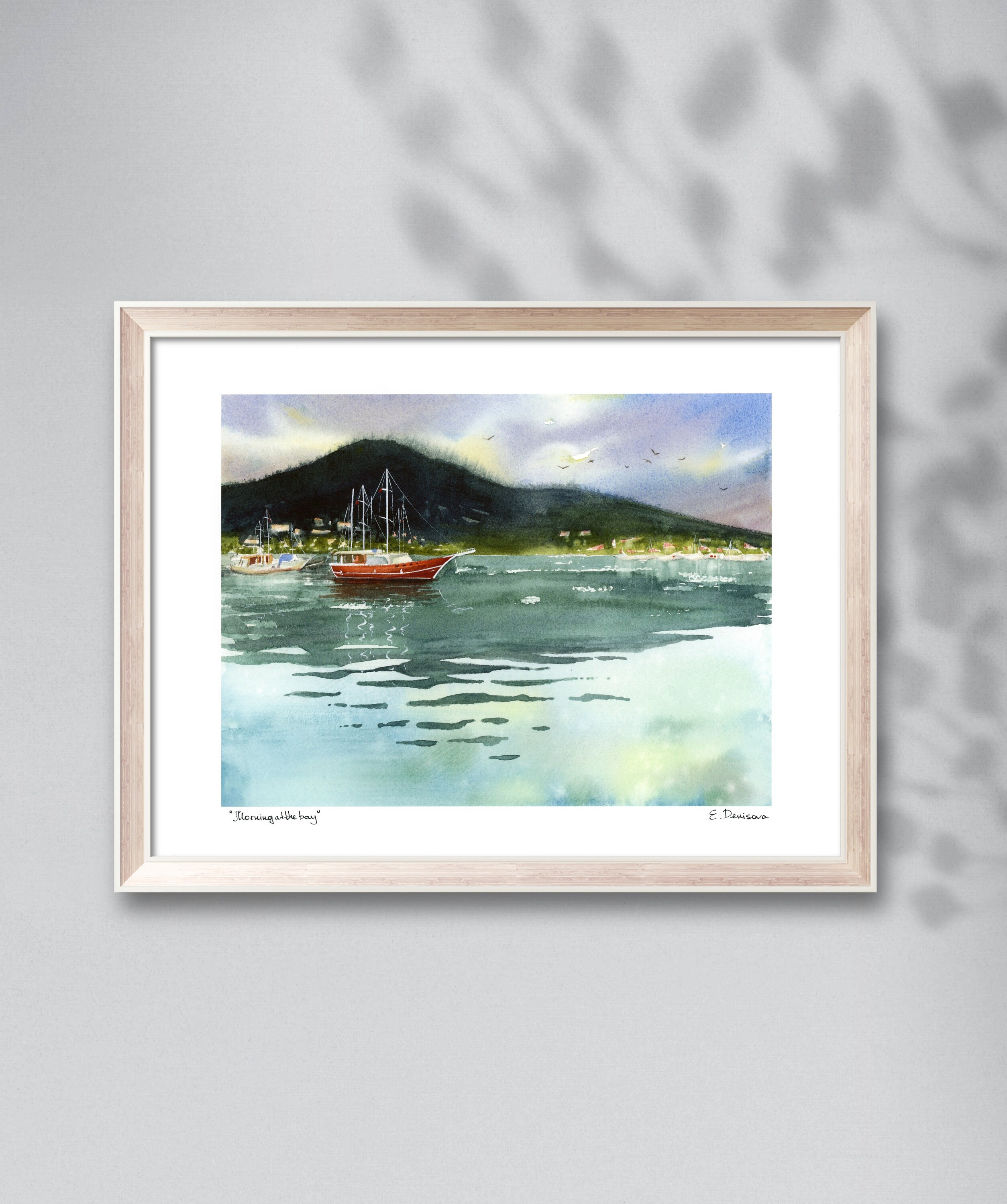 Coastal Wall Art, Watercolor Print, Landscape Painting, Small Format ...
