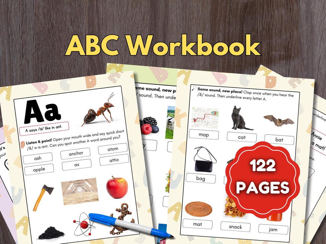 Alphabet Letter Sounds Workbook for Kids | Montessori ABC Phonics ...