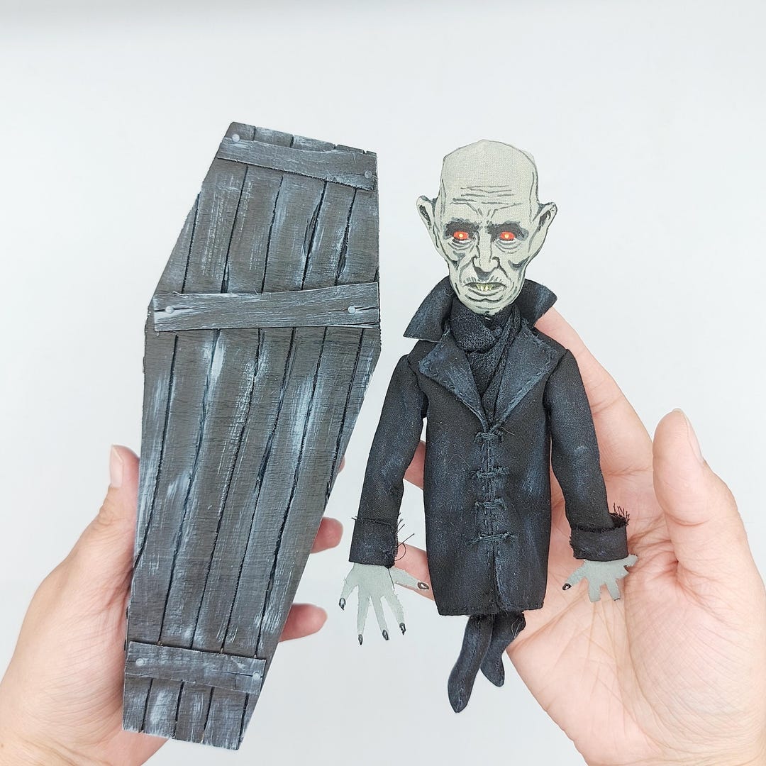 Vampire in a Coffin, Dark Gothic Doll - Vampire Gift - Handmade ...