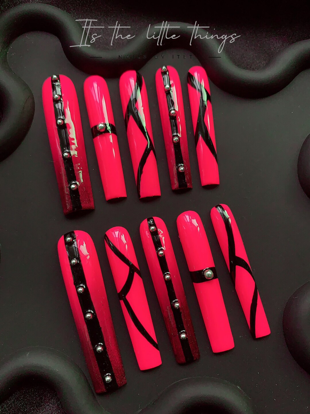 Sexy Red Gradation Press On Nails Handmade Press On Nails Gel Press
