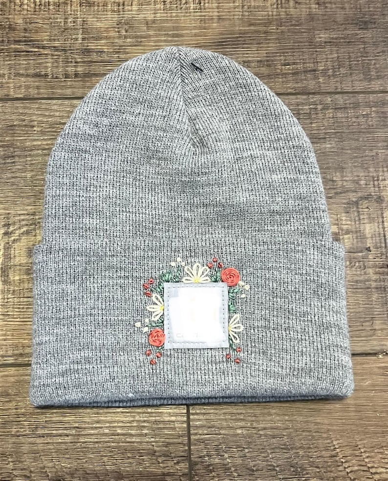 Hand Embroidered Beanie *name Brand* - Etsy