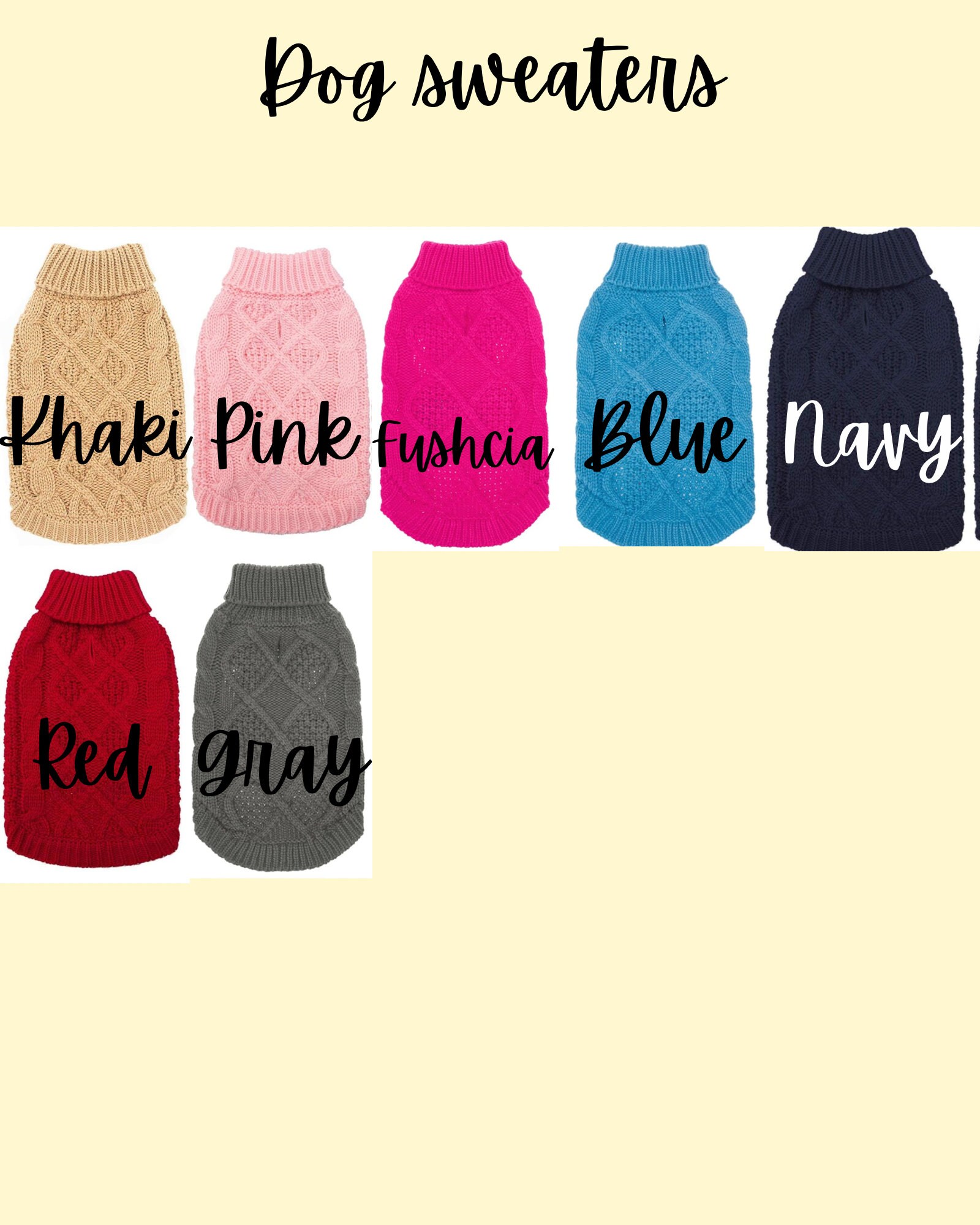 Custom Dog Sweaters - Etsy