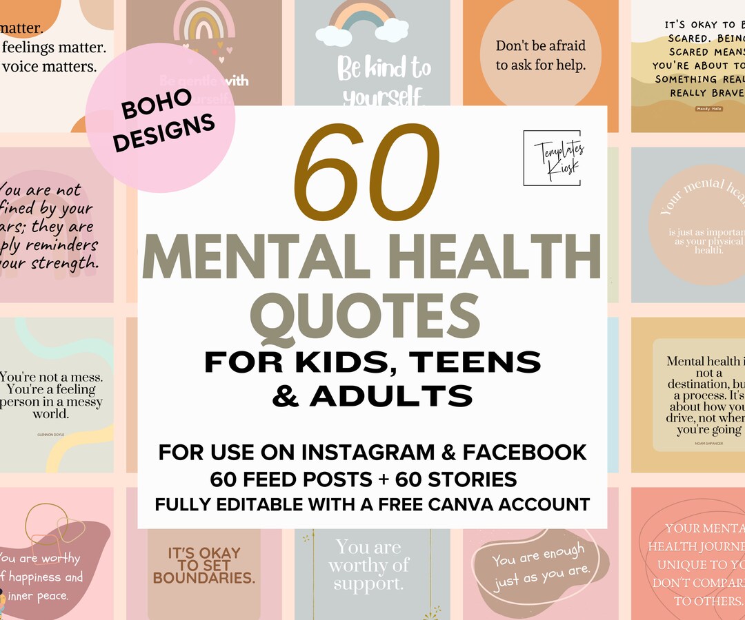 Mental Health Quotes for Kids, Teens and Adults, Facebook and Instagram ...