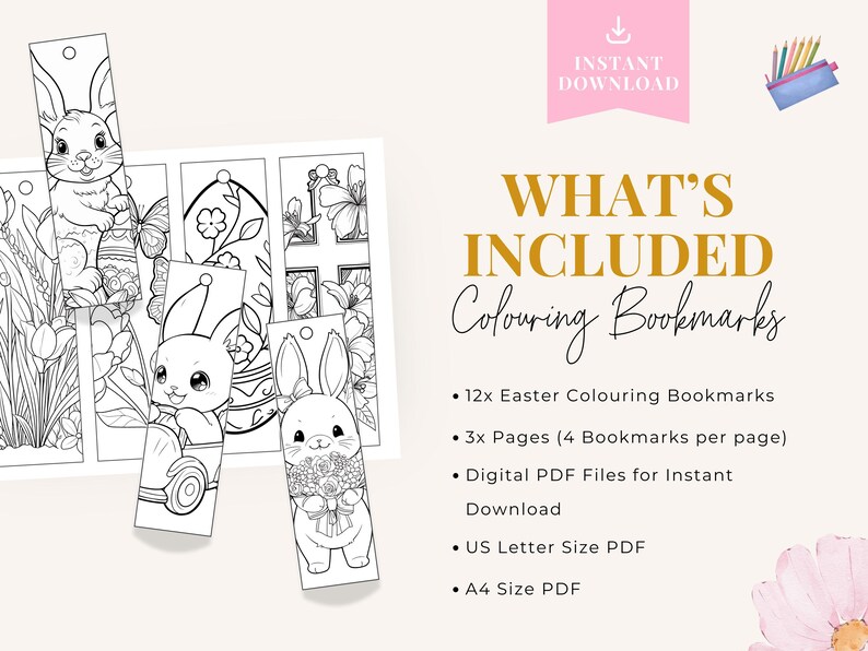 Easter Colouring Bookmarks for Kids - Printable DIY Easter Activity ...