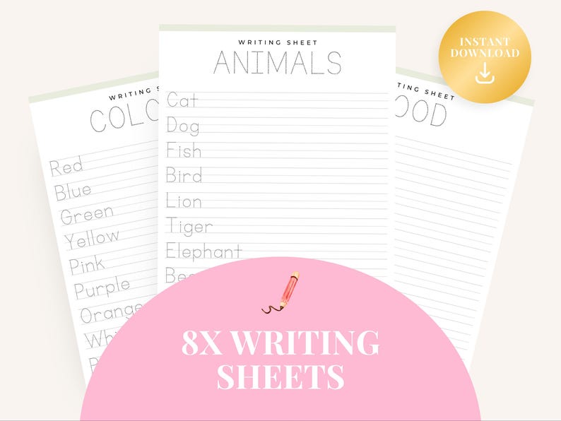 Printable Kids’ Writing Practice Sheets | Handwriting & Word Tracing ...