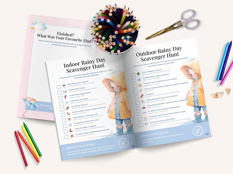 Printable Rainy Day Scavenger Hunt for Kids | Indoor & Outdoor Activity ...